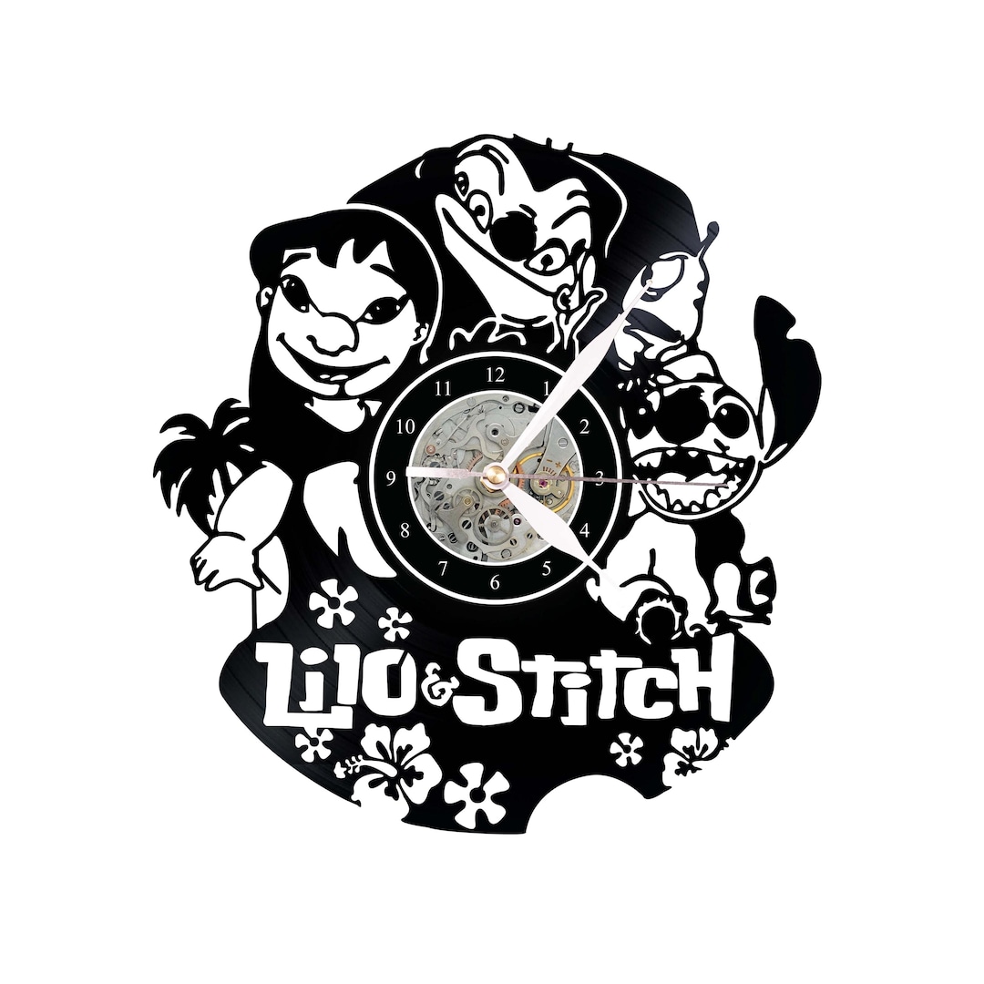 Lilo and Stitch Vinyl Record Wall Clock Nursery Gift Idea Kids Room ...