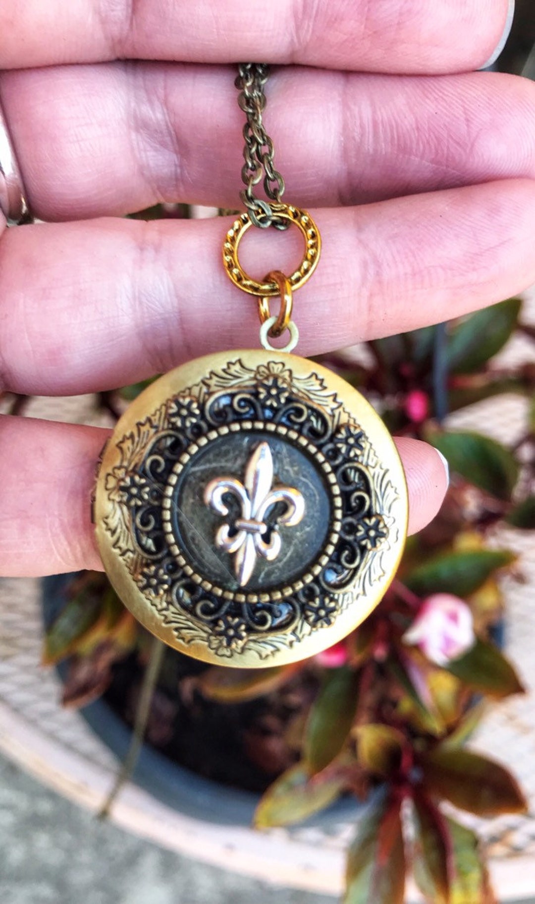 Sparkle Vampire Fan Locket With Fleur De Lis Gift for Women New Version ...