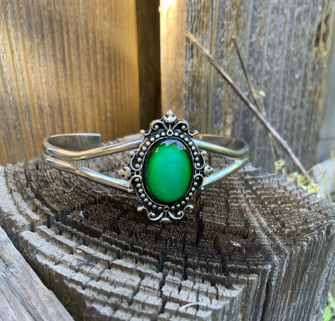 Color Changing Silver Mood Bracelet Cuff, Gift for Women - Etsy