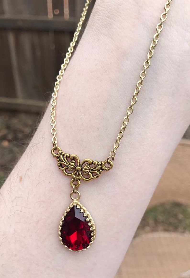 Hidden Treasure Time Travel Outlander Inspired Ruby Necklace Gift for ...