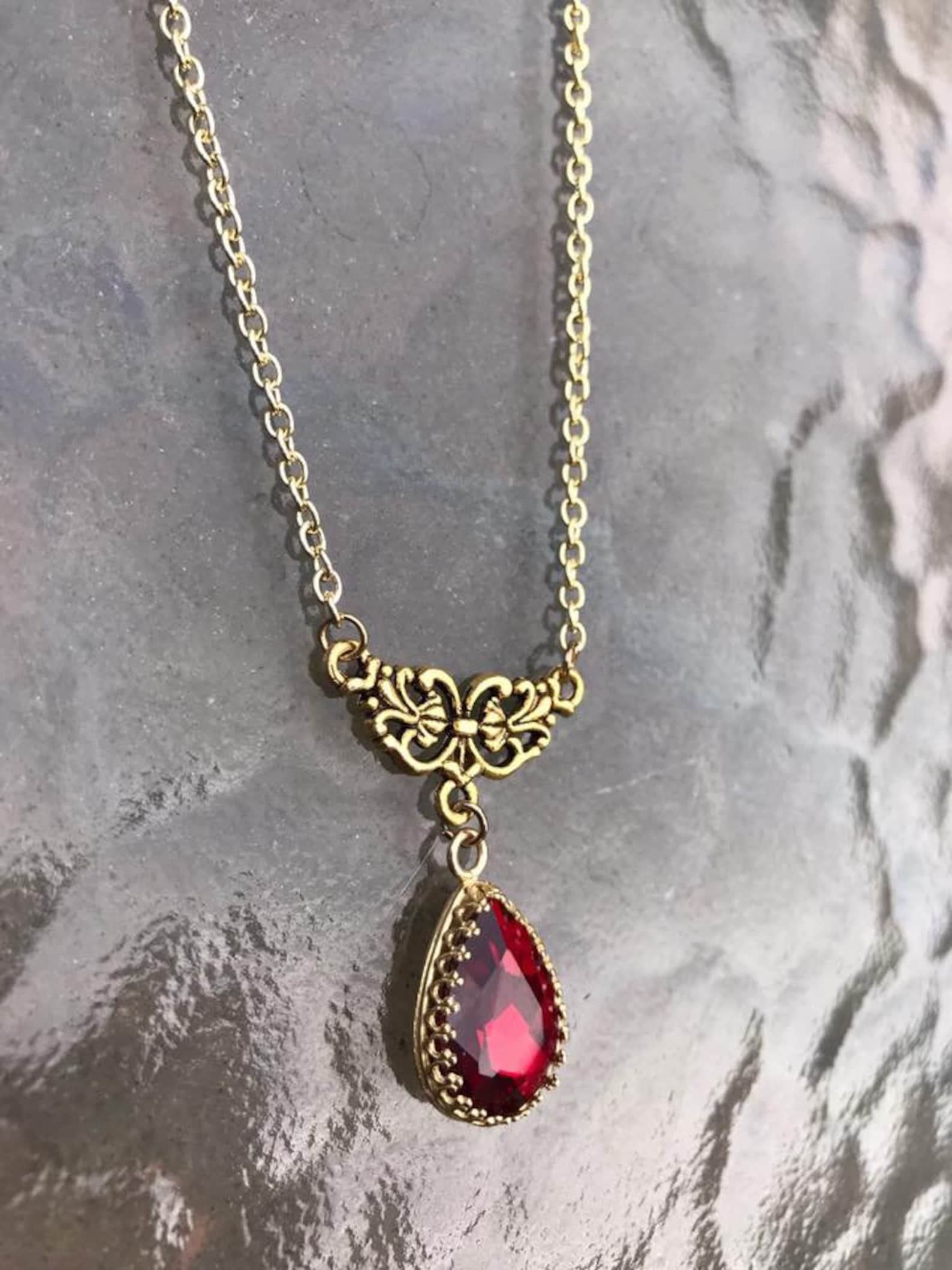 Hidden Treasure Time Travel Outlander Inspired Ruby Necklace Gift for ...