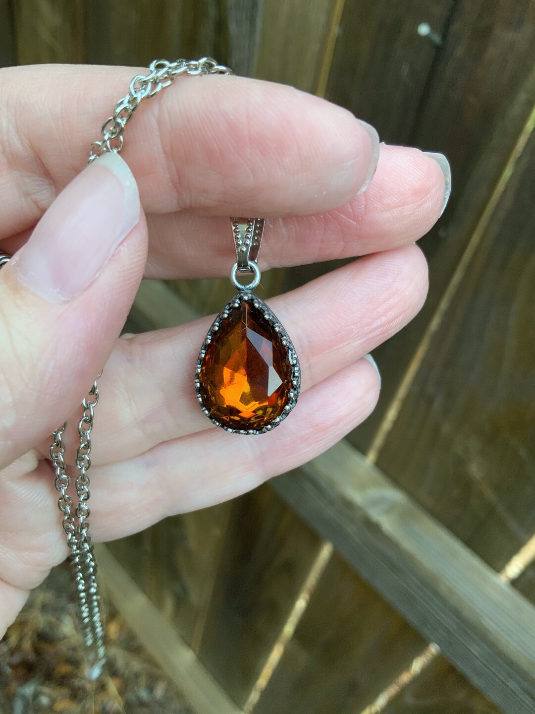 Topaz Drop Rhinestone Necklace Time Traveler’s Daughter’s Gift Inspired ...