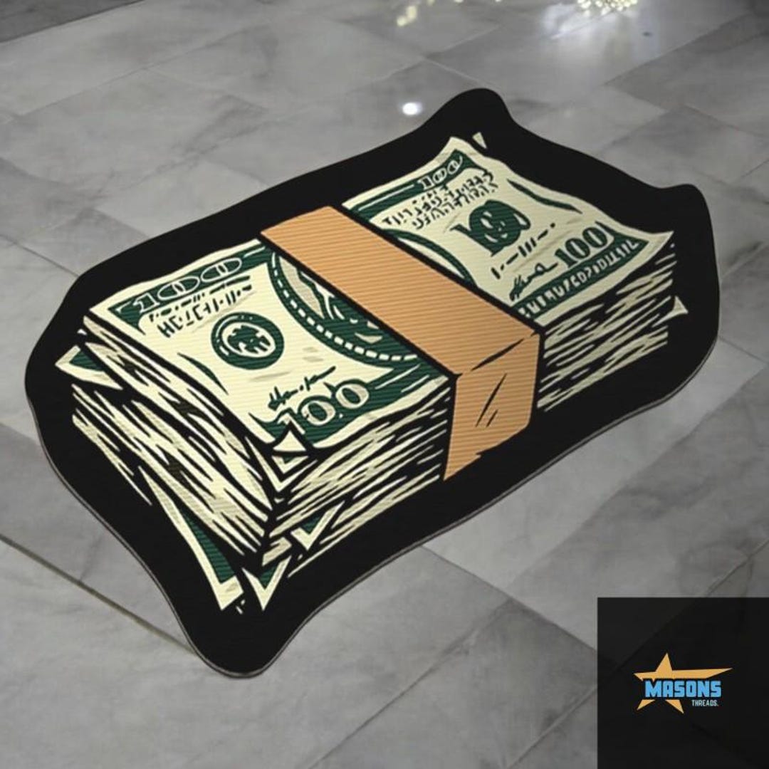 Money Bank Note Rug, Tufted Cash Roll Rug for Bedroom Gift, American ...