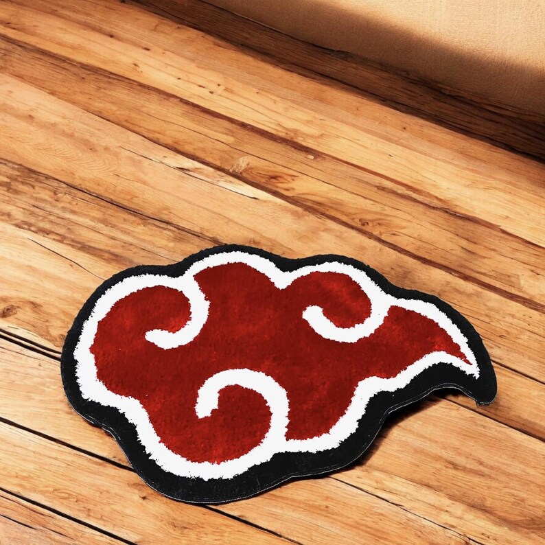 Tufted Anime Red Cloud Rug, Japanese Handmade Bedroom Decor, Trendy Y2K ...