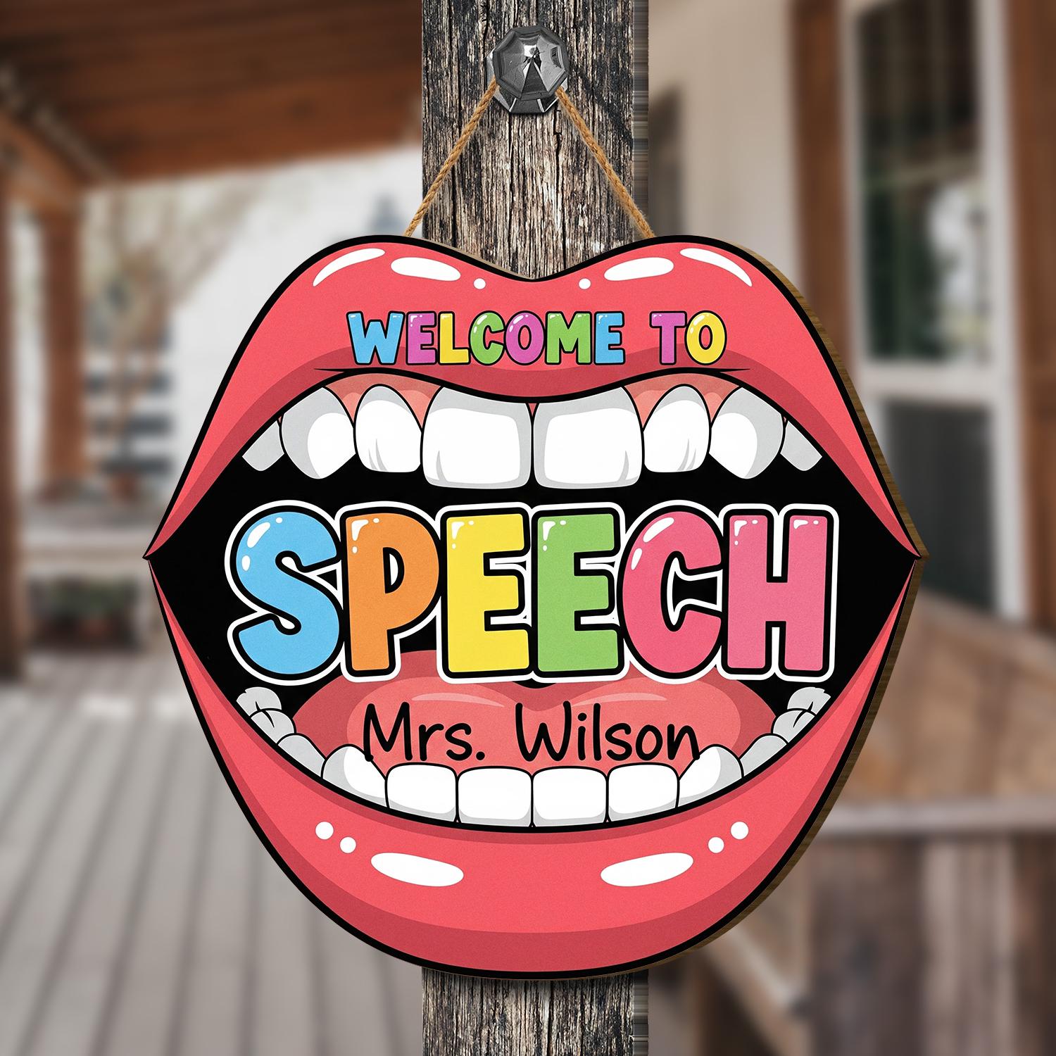 Welcome to Speech Door Sign – Personalized Speech Therapy Decor for ...