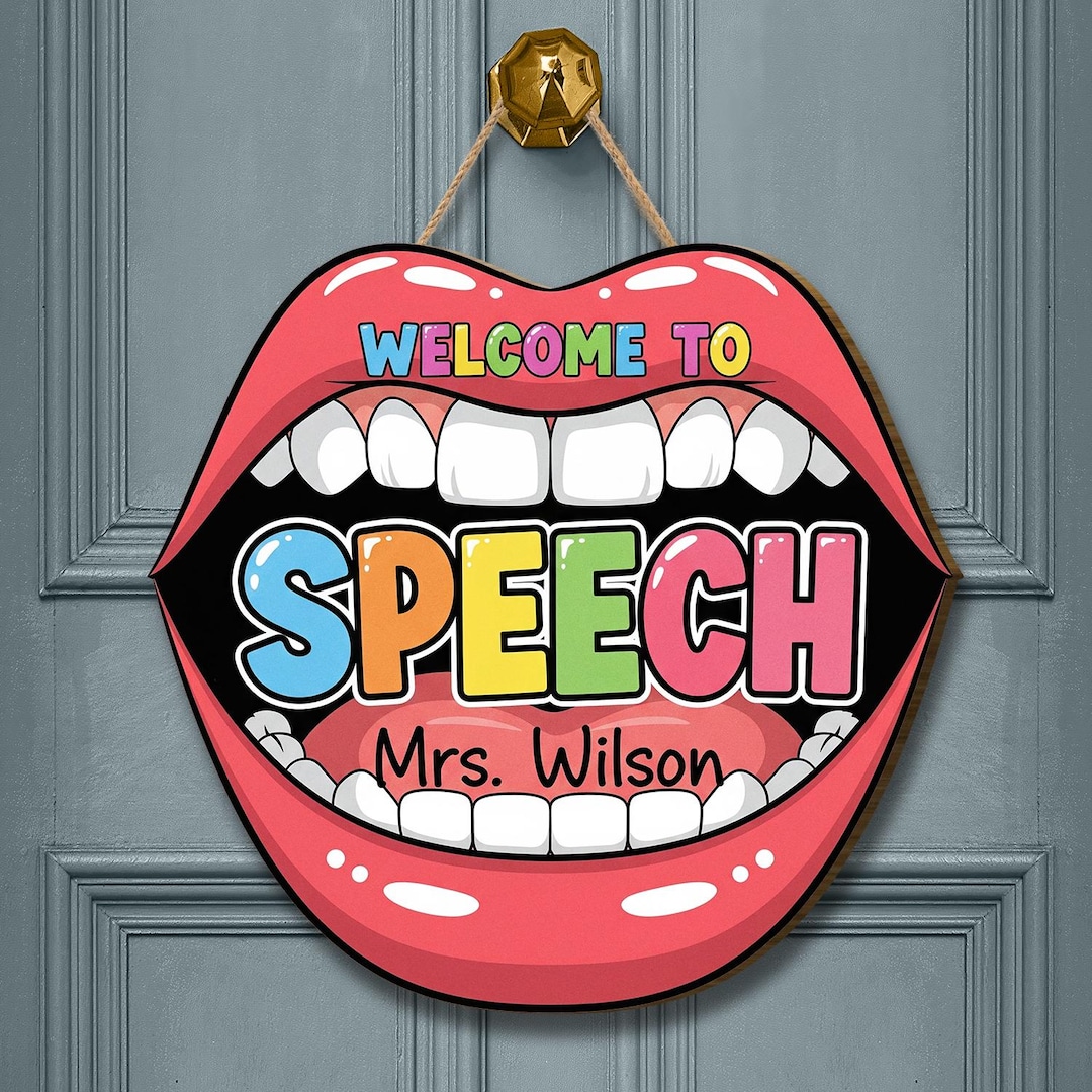 Welcome to Speech Door Sign – Personalized Speech Therapy Decor for ...