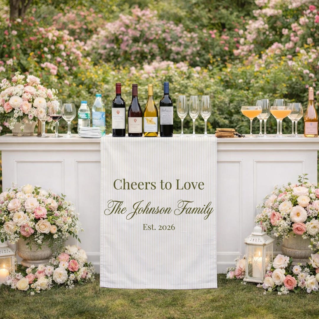 Personalized Linen Bar Sign, Wedding Reception Decor, Custom Family ...
