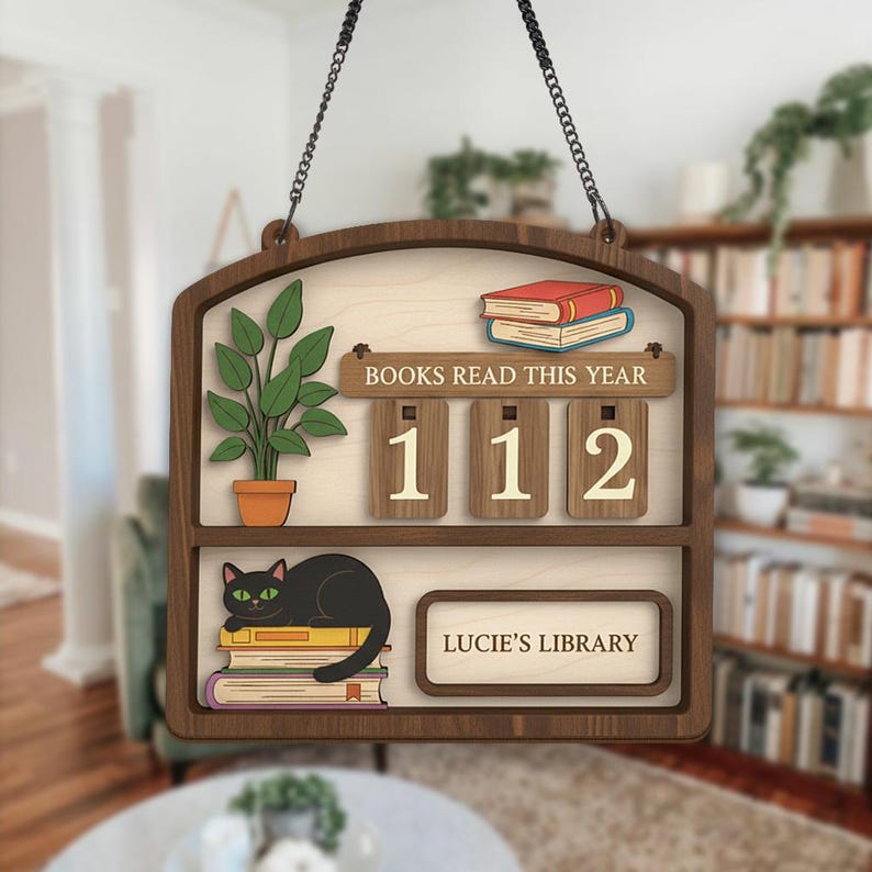 Personalized Wooden Reading Tracker Sign, Books Read This Year Sign ...