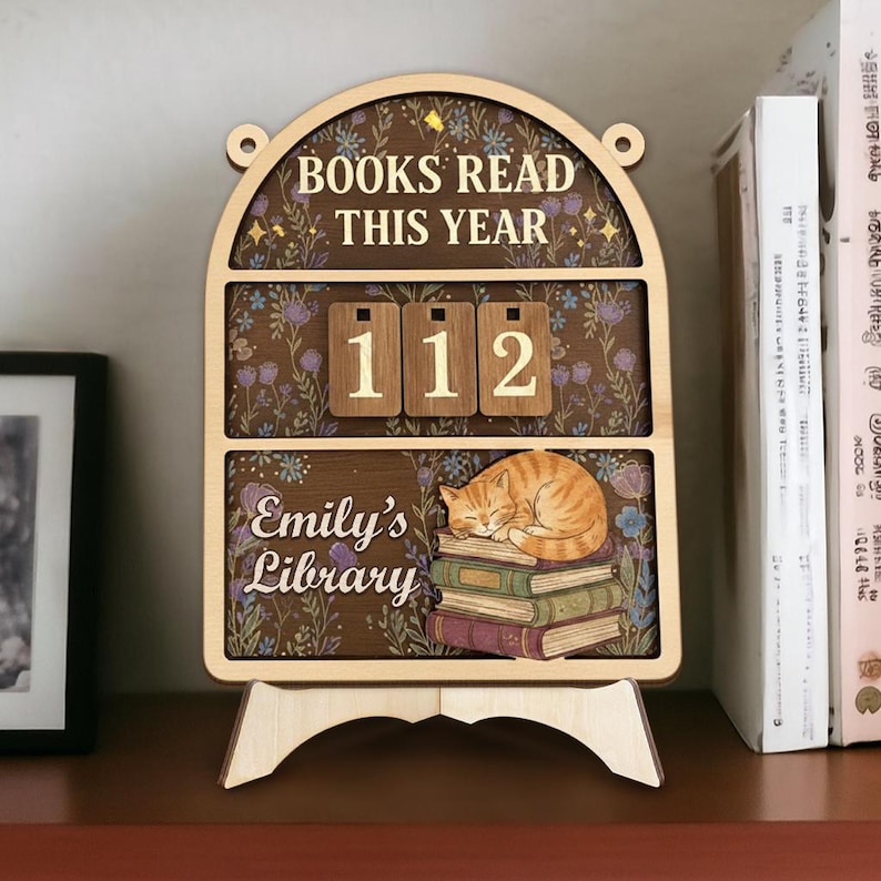 Personalized Wooden Reading Tracker Sign, Books Read This Year Sign ...