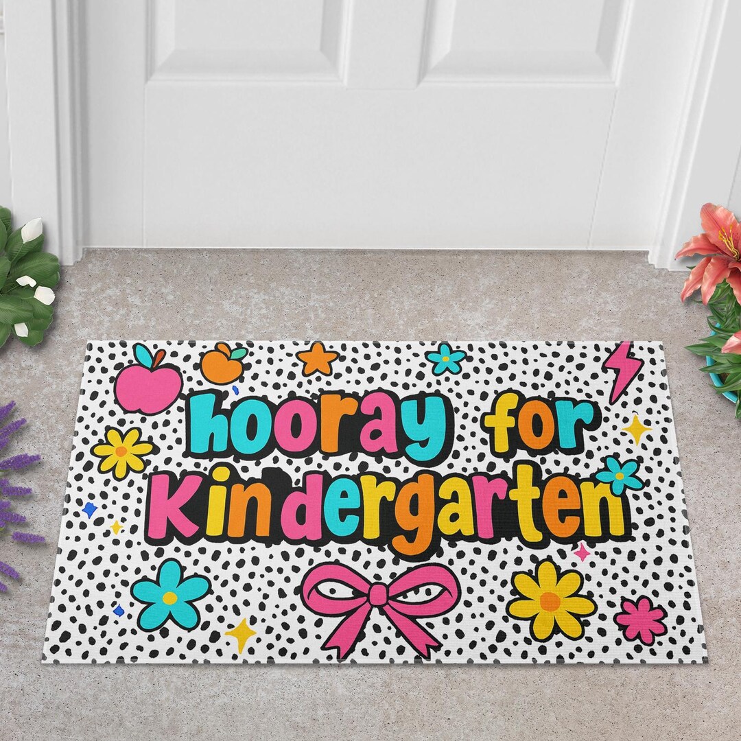 Hooray for Kindergarten Doormat | Colorful Classroom Rug for Teachers ...