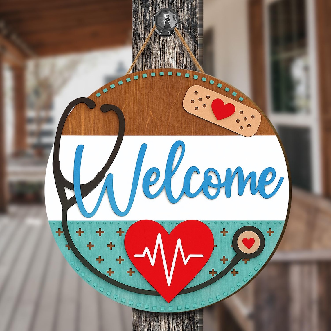 Medical Welcome Door Sign - Nurse Doctor Clinic Office Decor, Wood ...