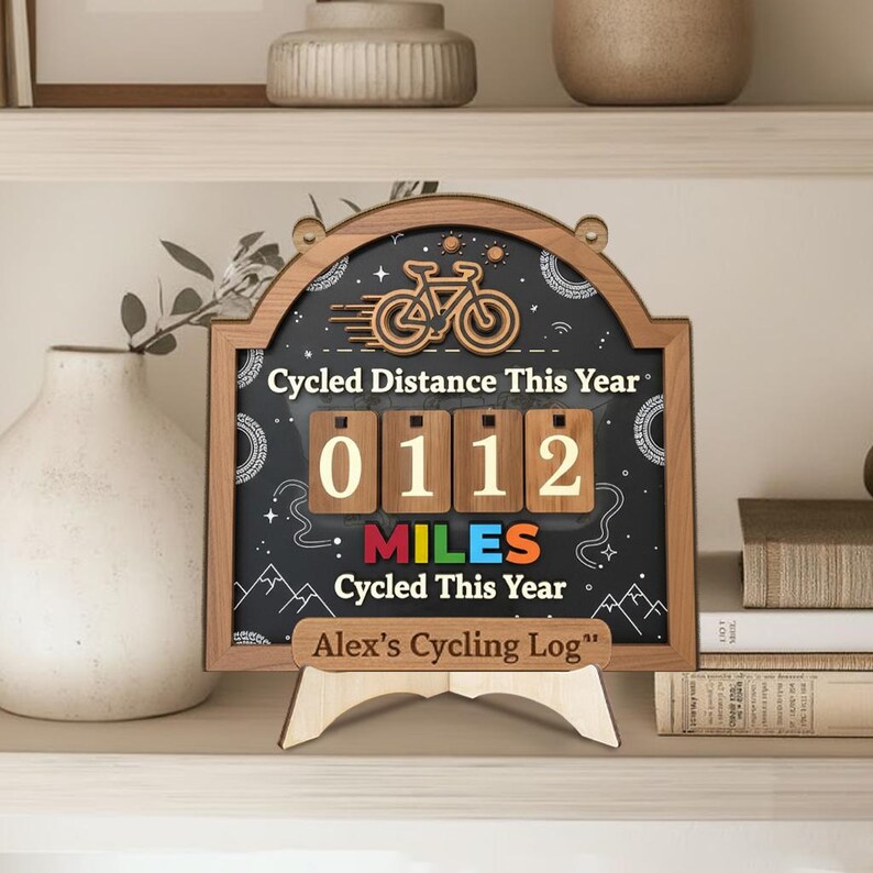 Cycling Distance Tracker Sign, Custom Bike Mileage Counter ...