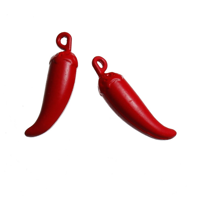 Red Chili Pepper Charm Metal With Red Coating Set of 5 - Etsy