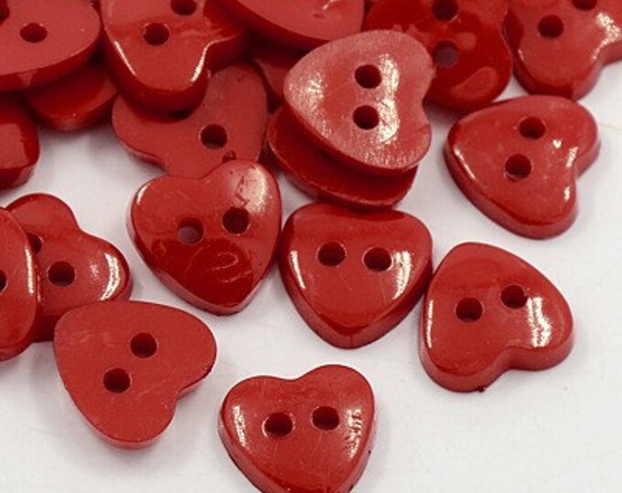 Red Heart Buttons 12mm Set of 50 BUTTON244A - Etsy