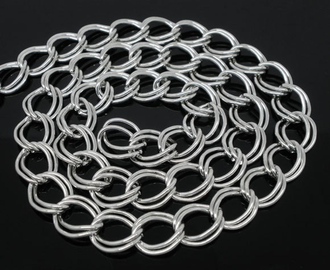 Double Loops Chain Silver Tone 6 Feet 2321 - Etsy