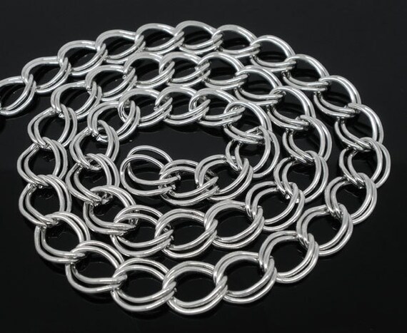 Double Loops Chain Silver Tone 6 Feet CH04338 | Etsy