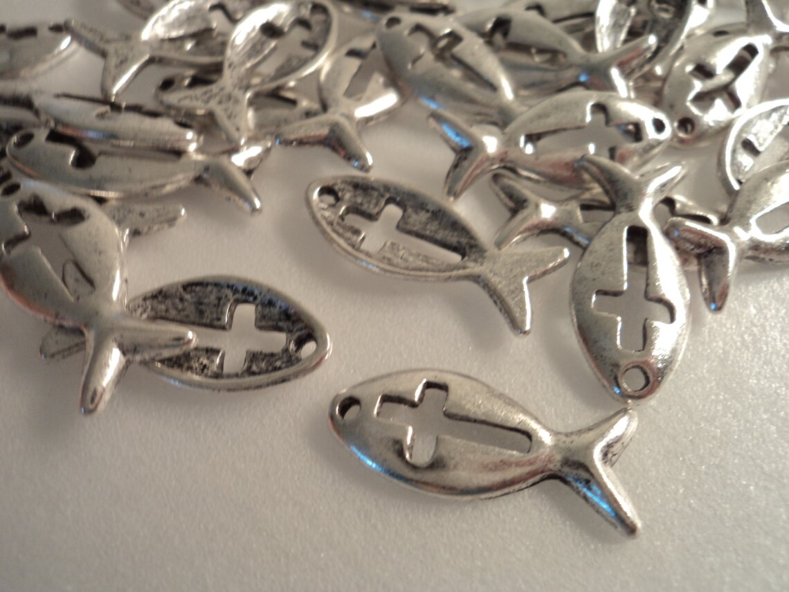 Fish With Cross Set of 6 F109 - Etsy