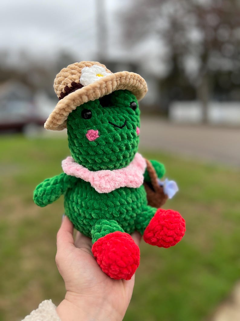 Basil the Frog Crochet Pattern, Amigurumi Frog With Hat (PDF Pattern ...
