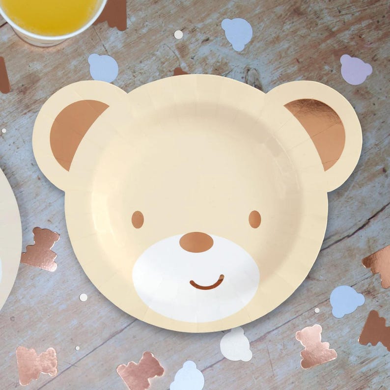 Teddy Bear Shaped Paper Plates 8 PCS Paper Plates Teddy Beartableware ...