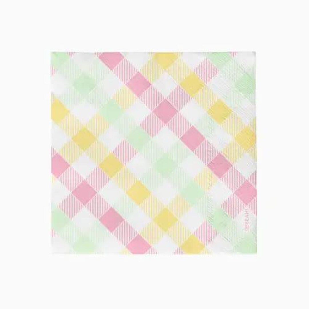 30 Pastel Vichy Paper Napkins | Pastel Table Decor | Spring Tableware ...