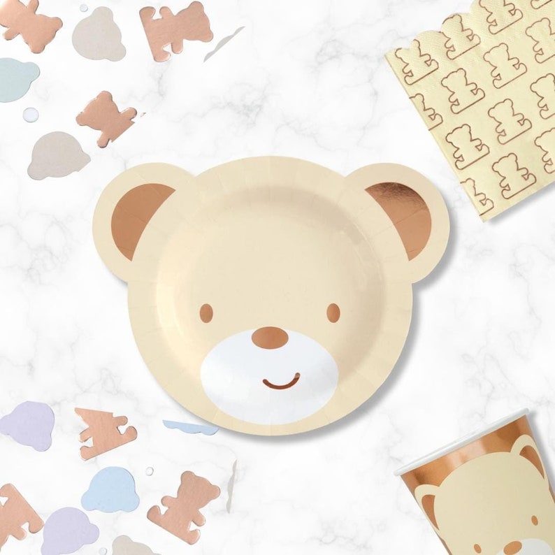 Teddy Bear Shaped Paper Plates 8 PCS Paper Plates Teddy Beartableware ...