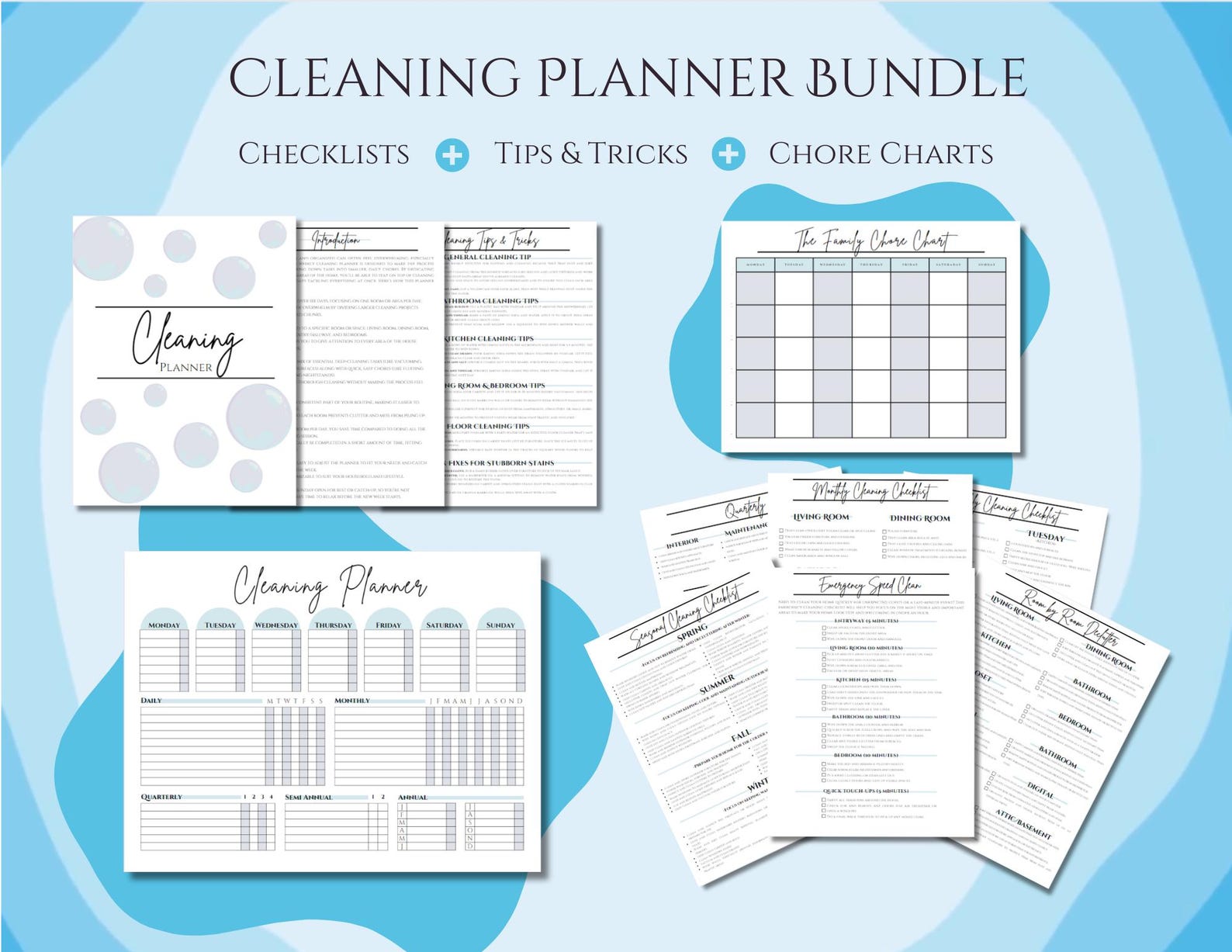 Editable Cleaning Planner, Cleaning Checklist, Family Chore Chart, ADHD ...