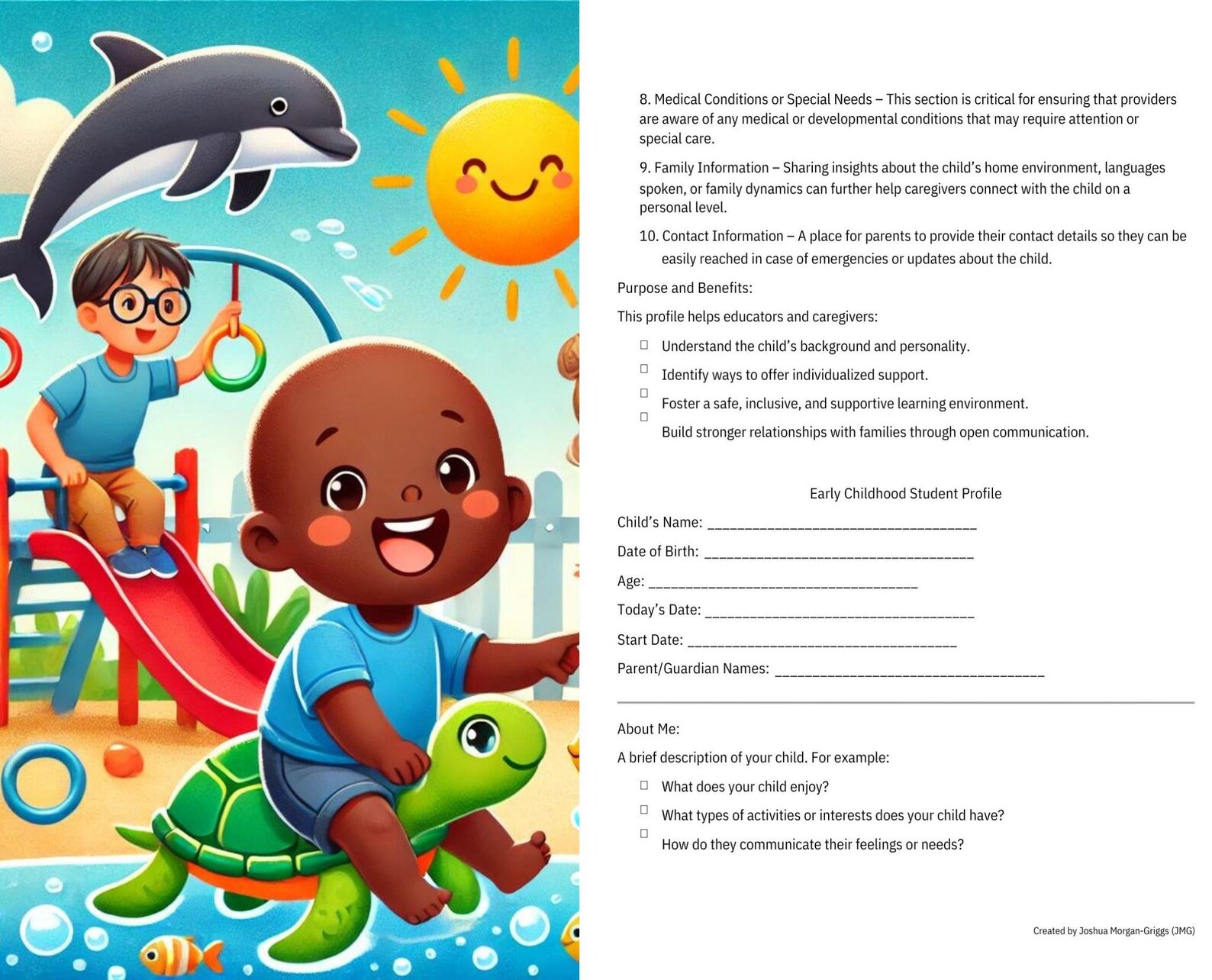 Early Childhood Student Profile - Etsy