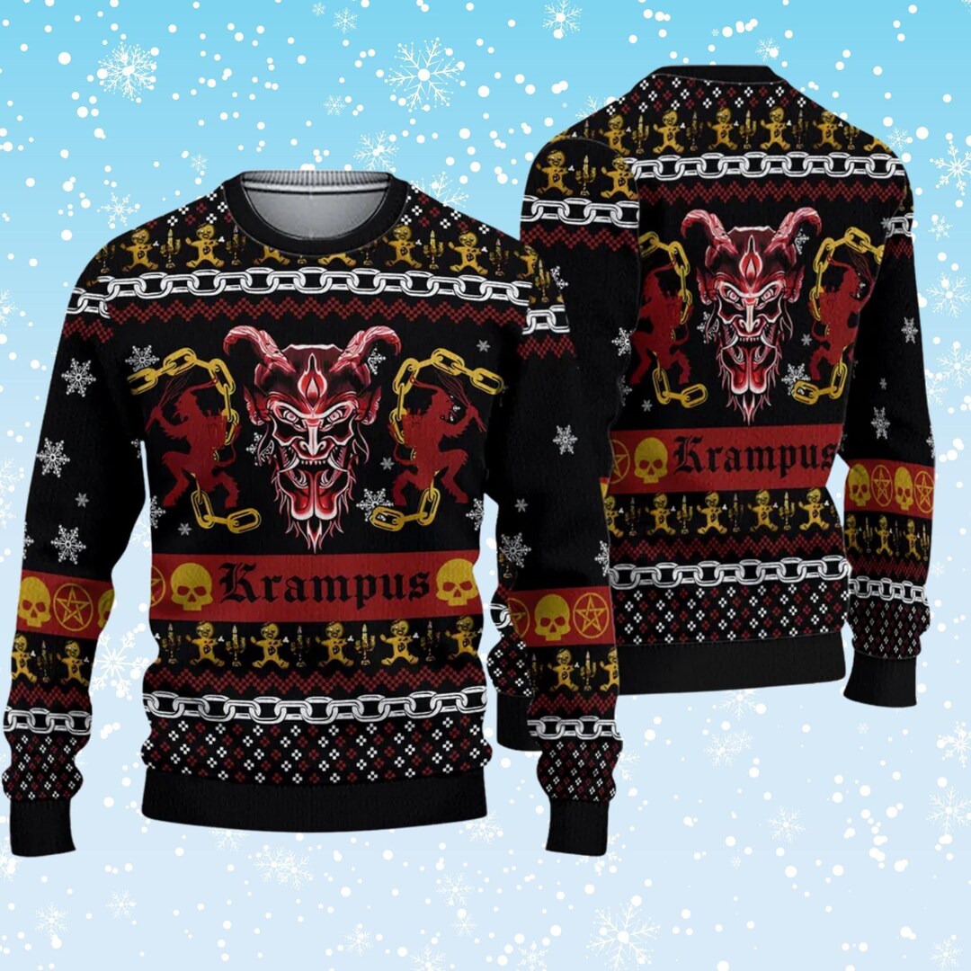 2025 Krampus Horror Ugly Christmas Sweater for Men & Women Sweaters - Etsy