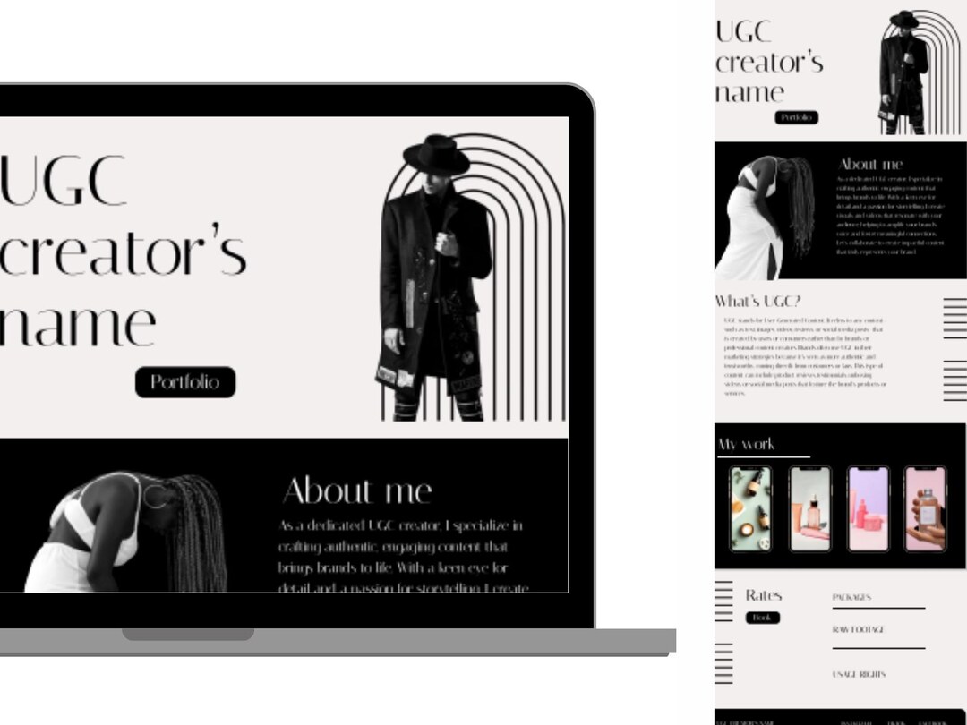 Classy UGC Website Template: Editable Canva & Wix Landing Page - Etsy