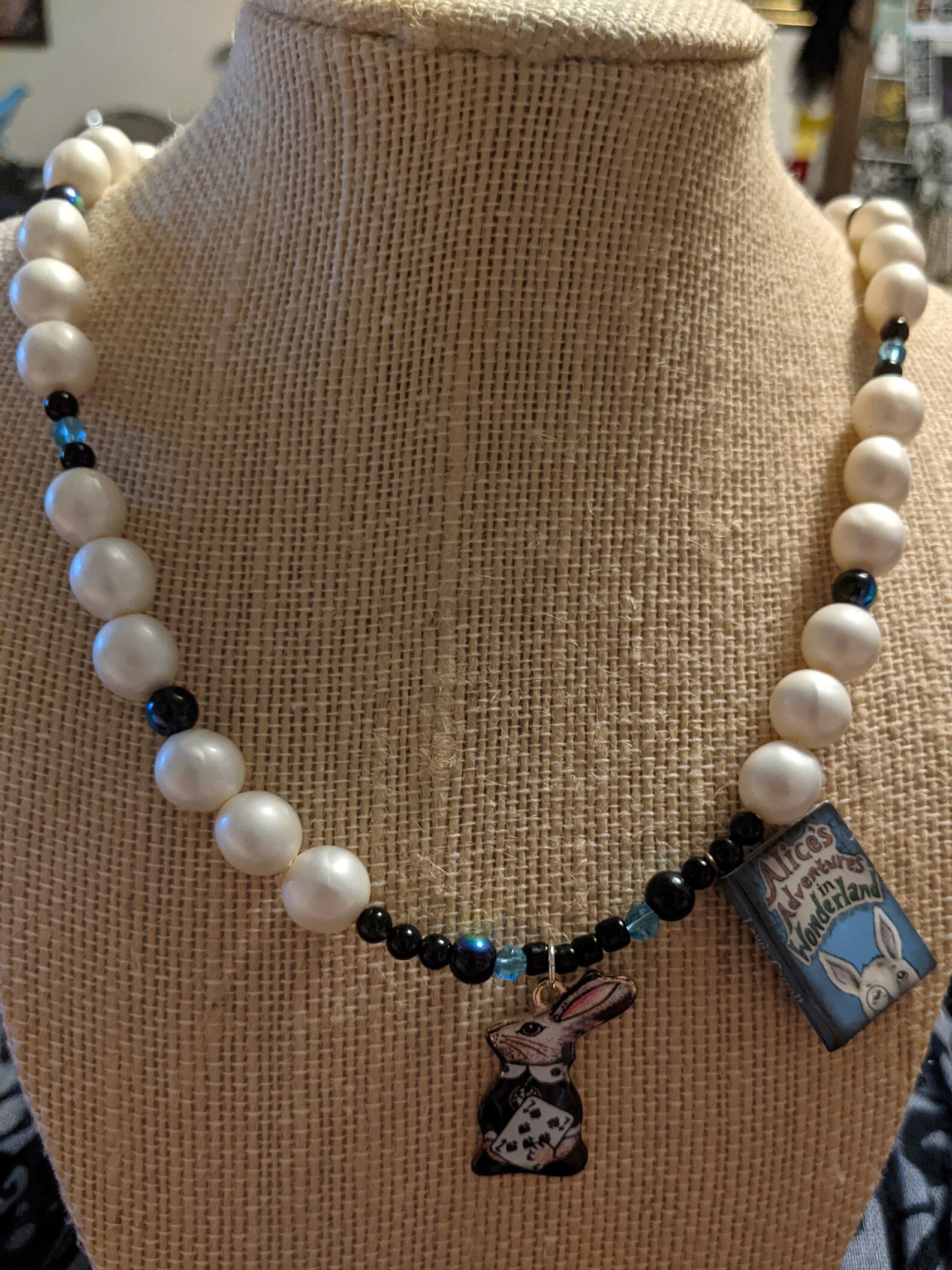 Alice in Wonderland White Rabbit Necklace Lewis Carroll - Etsy