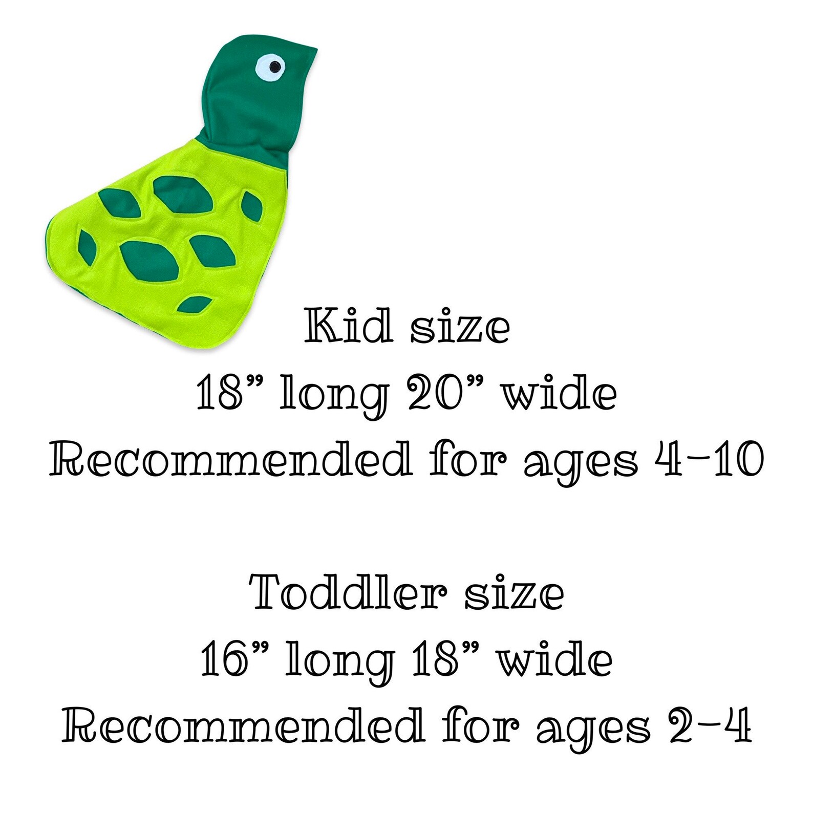 Turtle Cape With Hood Kids Halloween Costume Dress up Cape - Etsy