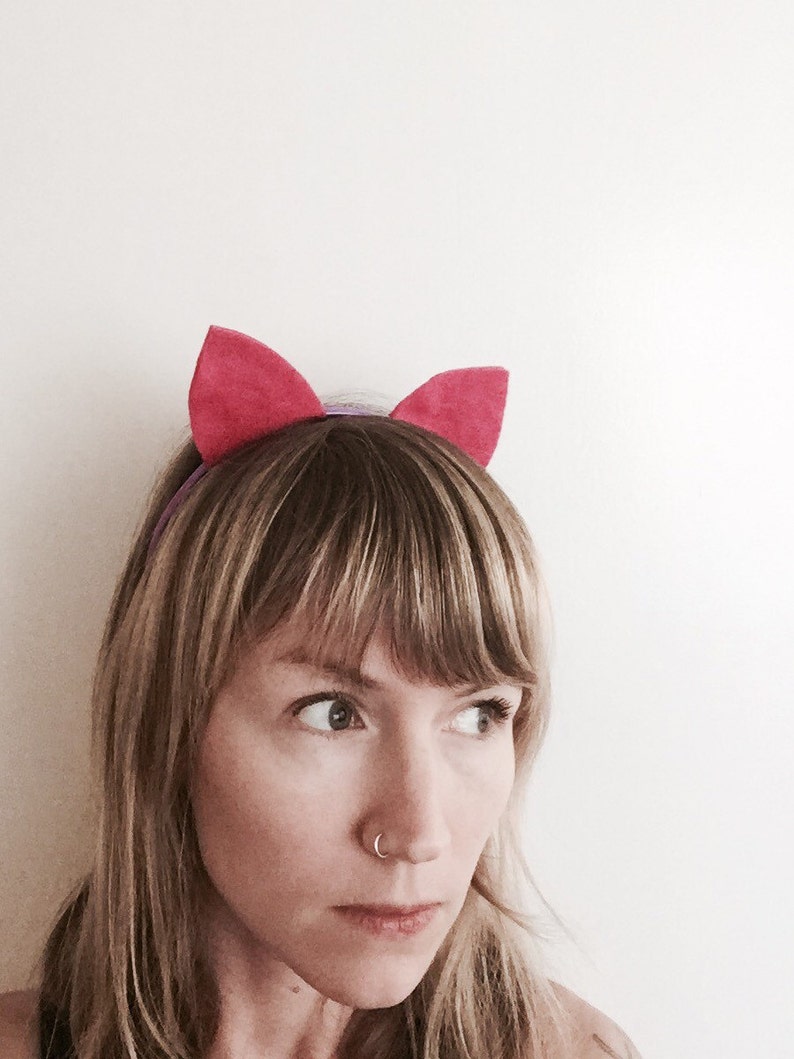 Cat Ears Headband Pink Pussy Cat Ears Etsy