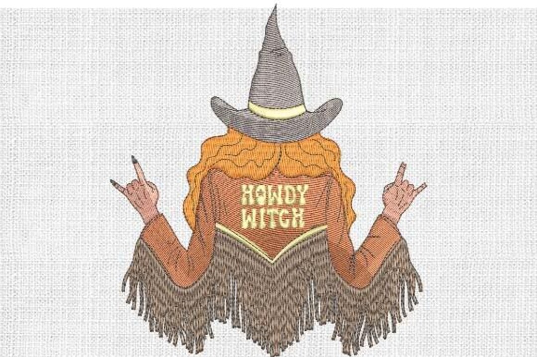 Howdy Witch Halloween Embroidery Machine File Design Pattern Digital ...