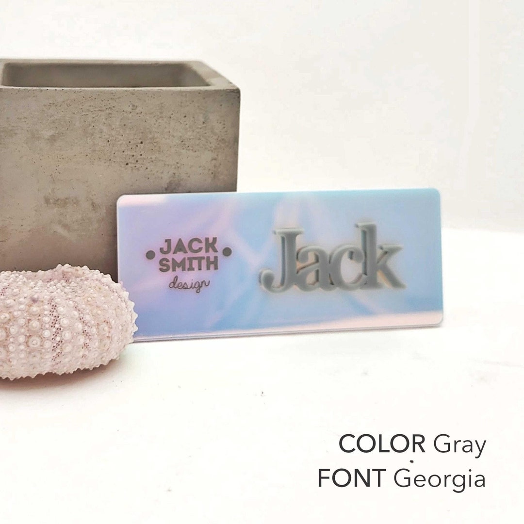 IRIDESCENT OPAL Badge With Pin-on in Raised Lettering - Etsy