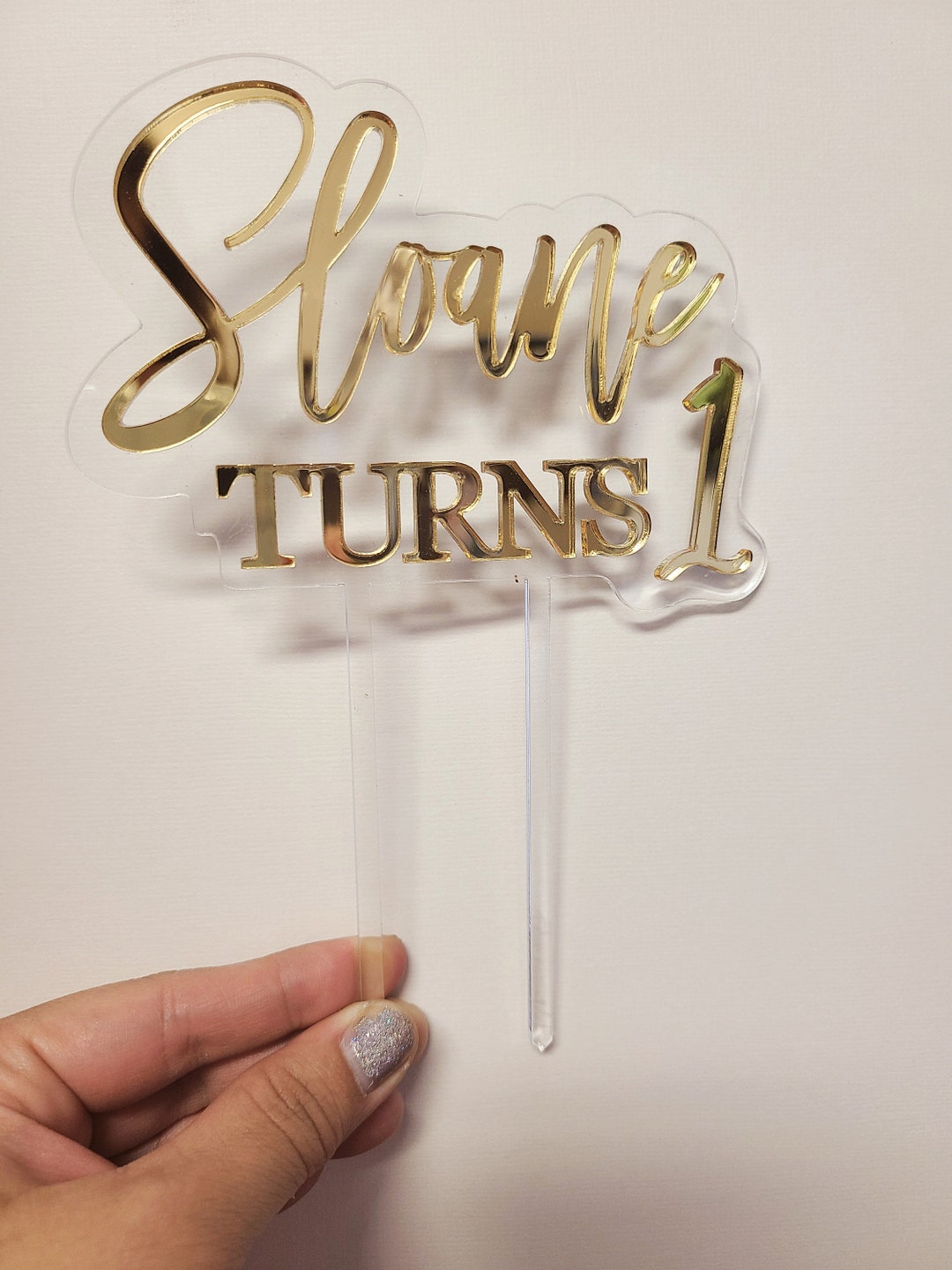 PERSONALIZED Floating Acrylic Cake Topper - Etsy