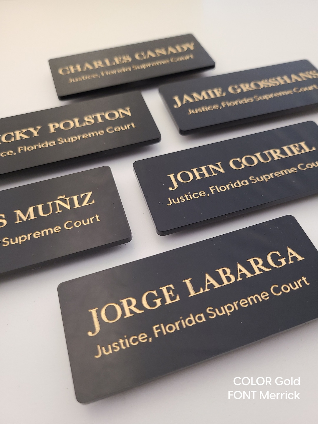 BLACK Badge With Engraved Lettering - Etsy