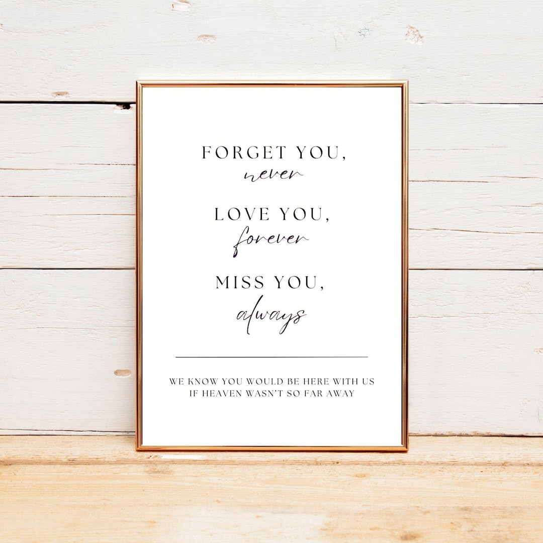 Simple Wedding in Loving Memory Template, Editable Minimalist Memorial ...