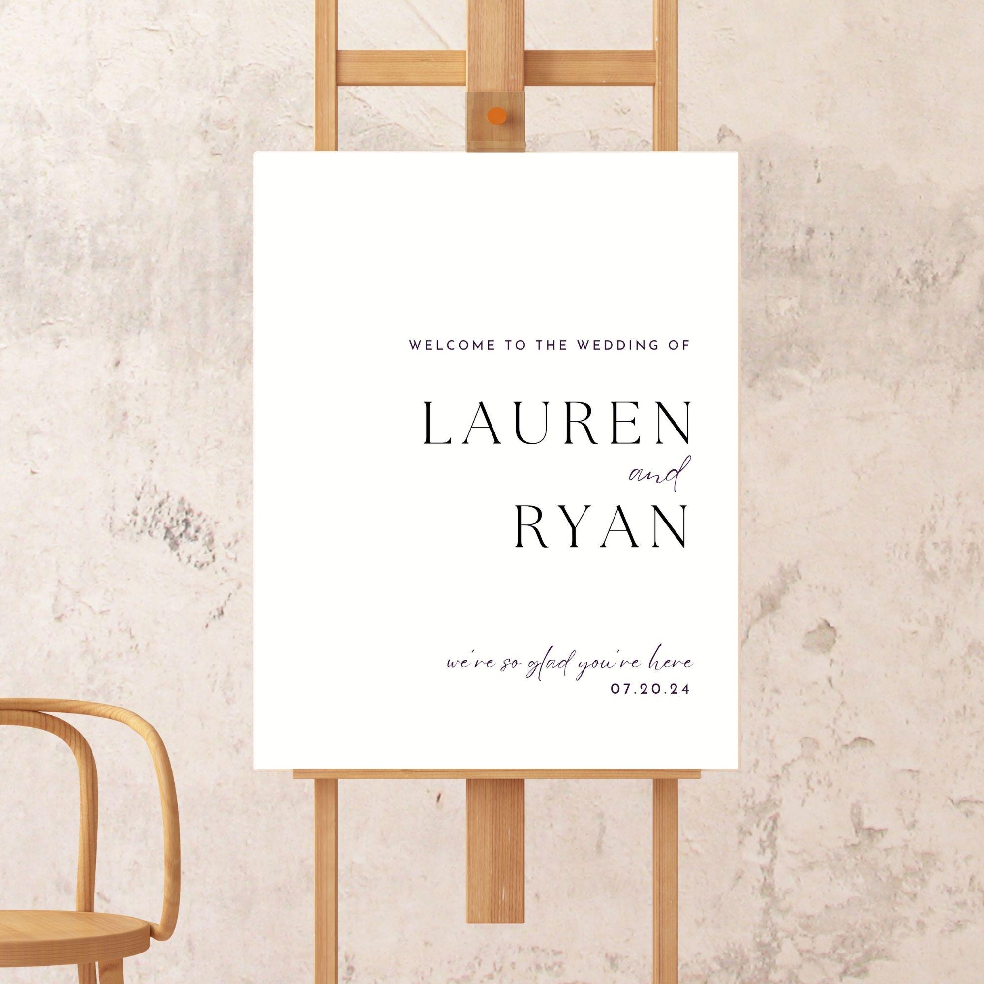 Simple Wedding Welcome Sign Template, Editable Minimalist Welcome Sign ...