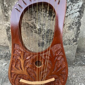 Scottish 10 String New Flower Lyre Harp Design With Free Tuning Key and ...