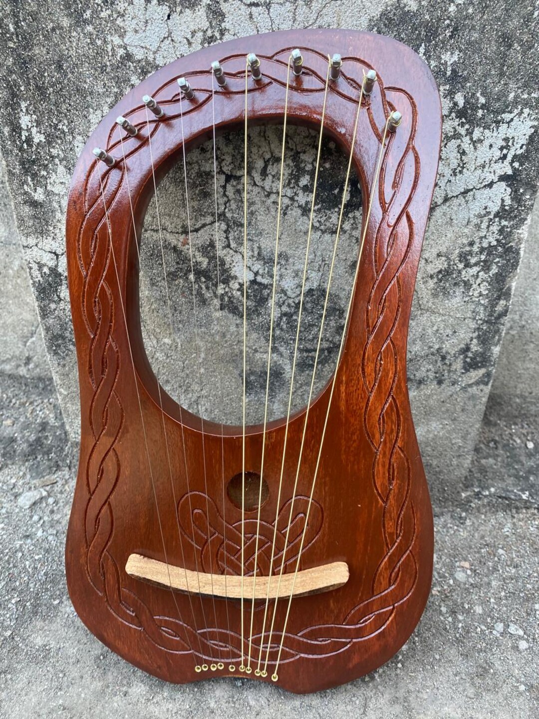 Piping Lyre Harp 10 Metal Strings Celtic Design Lyre Harp With Free ...