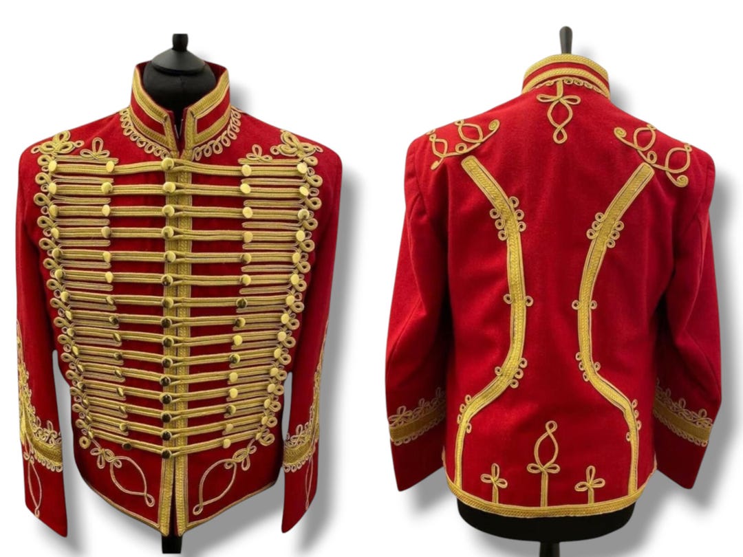 Men's Hussar Tunic Napoleonic Pelisse Jimi Hendrix Military Uniform ...