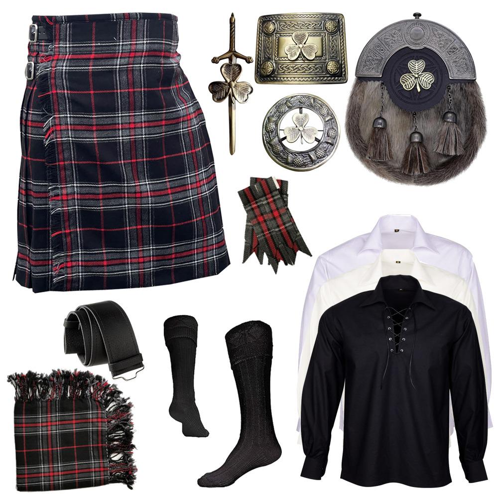 Men's Scottish 10 PCS Kilt Set Traditional Kilt Outfit Available in 45 ...