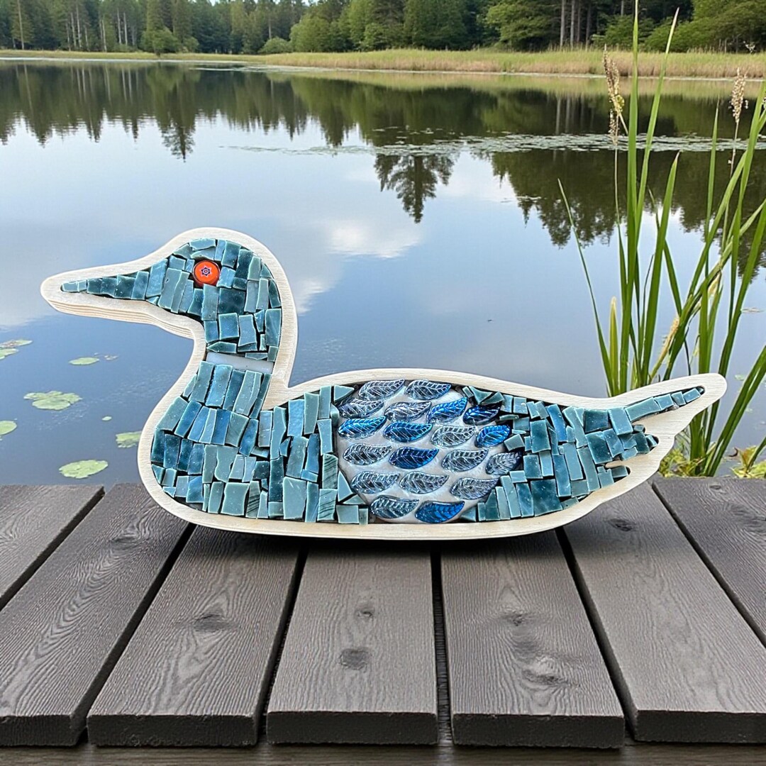 Loon Mosaic Wall Art, Hanging Accent for Home or Gift for Nature Lovers ...