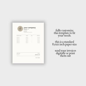 Business Invoice Editable Template, Fully Customize and Edit Digital ...