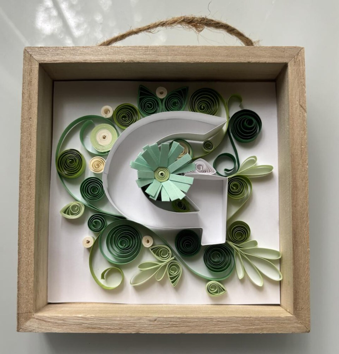 Letter G : Customized Handmade Monogram Paper Quilling Shadow Box ...