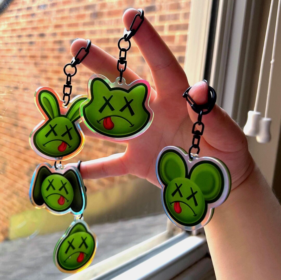 Sad Toon Acrylic Keychain || Toontown | 2 Inches | Cat | Dog ...