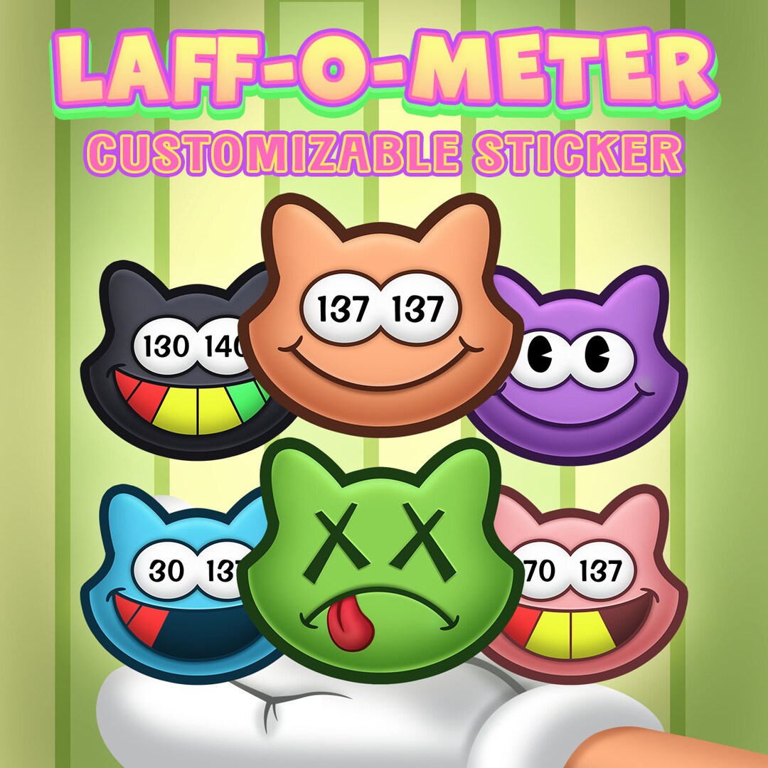 Cat Laff-o-meter Stickers || Toontown | Customizable | 2-5 Inches - Etsy