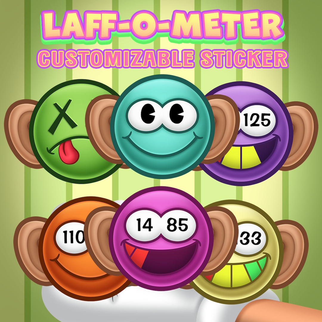 Monkey Laff-o-meter Sticker || Toontown | Customizable | 2-5 Inches - Etsy