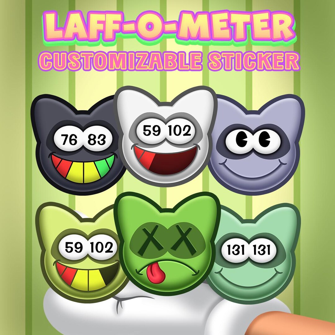 Raccoon Laff-o-meter Stickers || Toontown | Customizable | Personalized ...