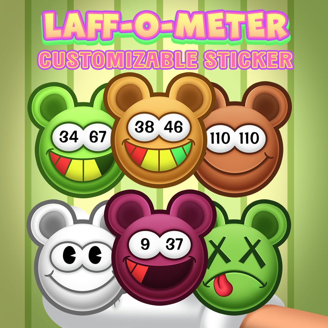Bear Laff-o-meter Sticker || Toontown | Customizable | 2-5 Inches - Etsy